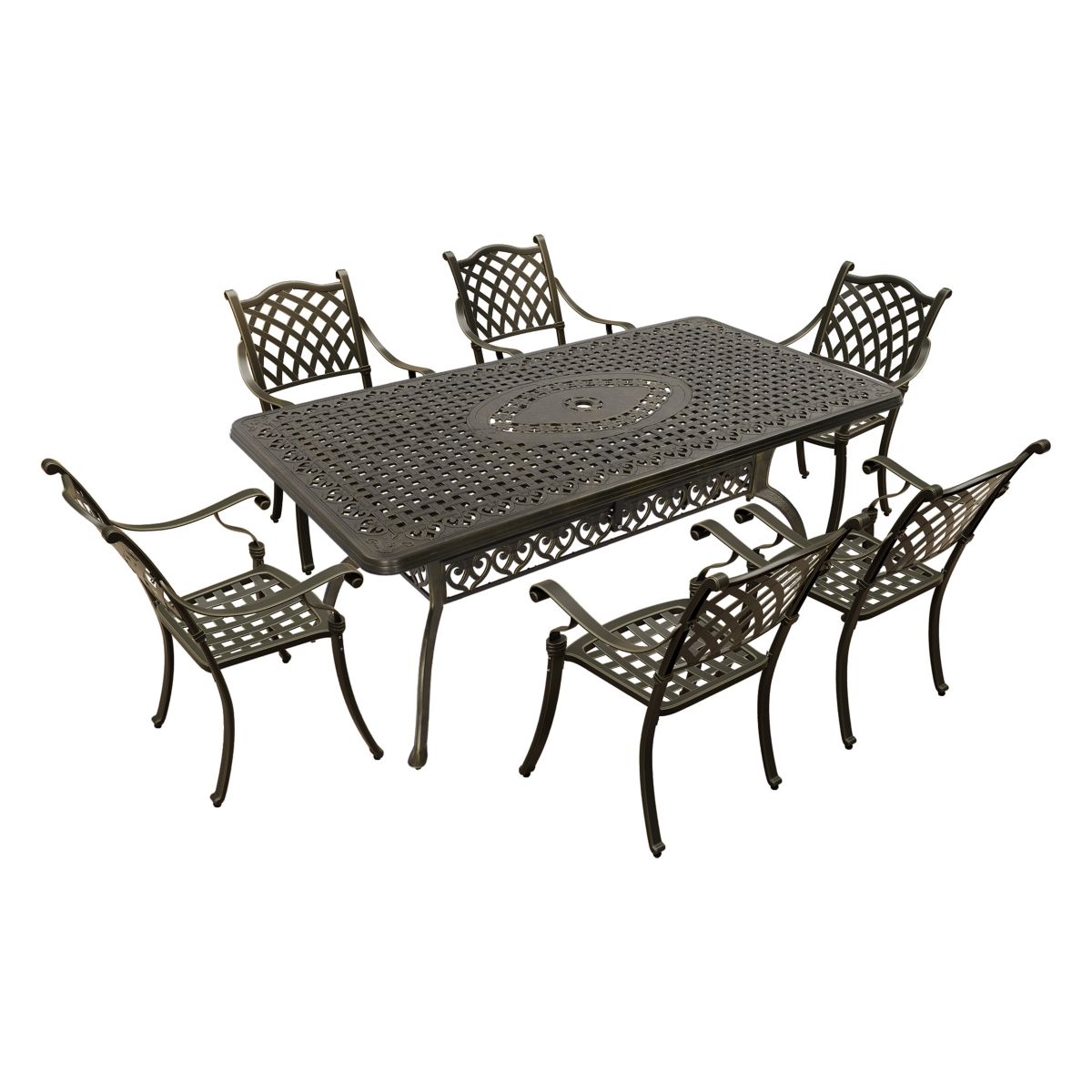 Click here for 7pcs Patio Furniture Set Cast Aluminium Outdoor Di... prices