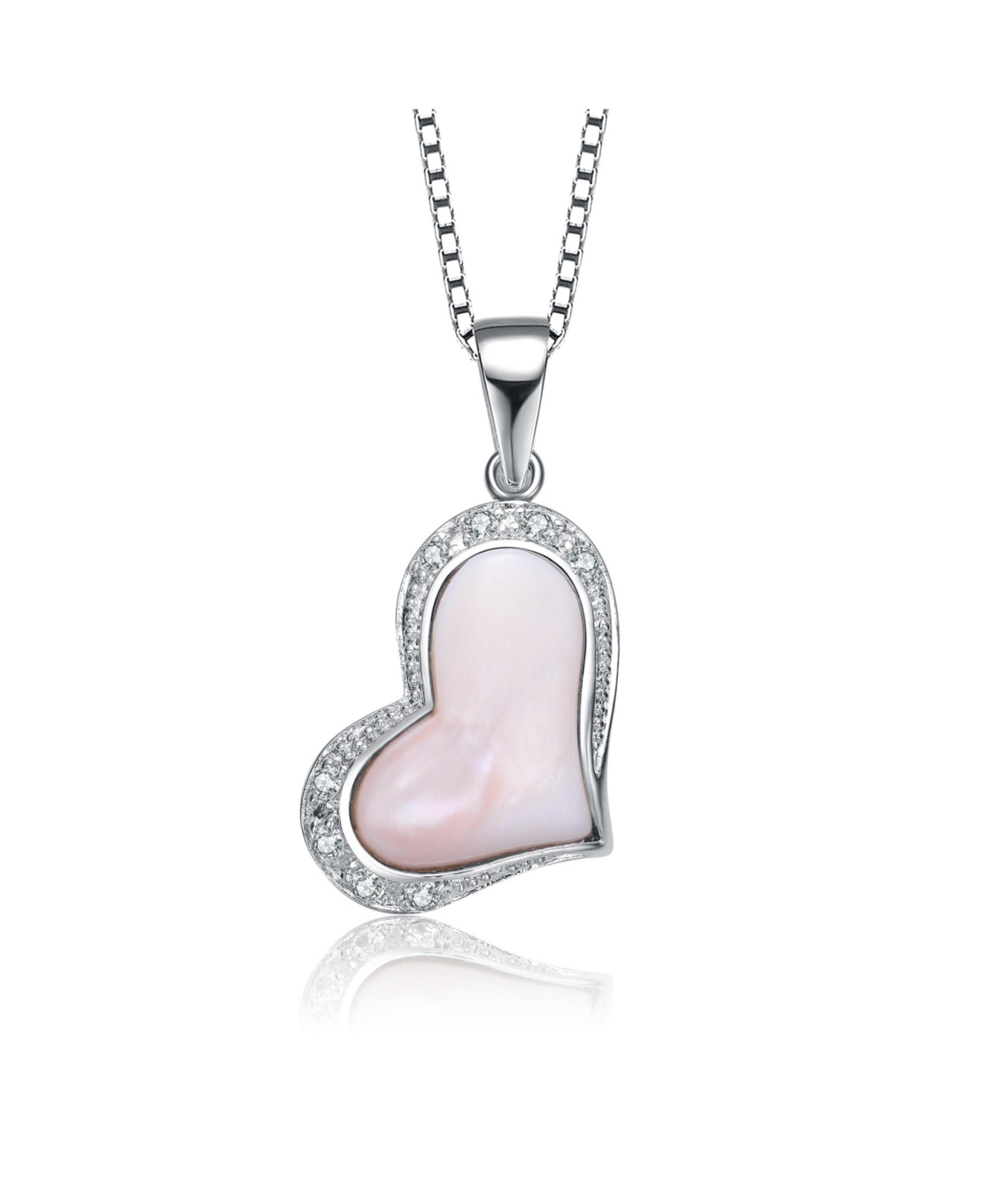 Click here for Sterling Silver White Gold Plated with Pink Mother... prices