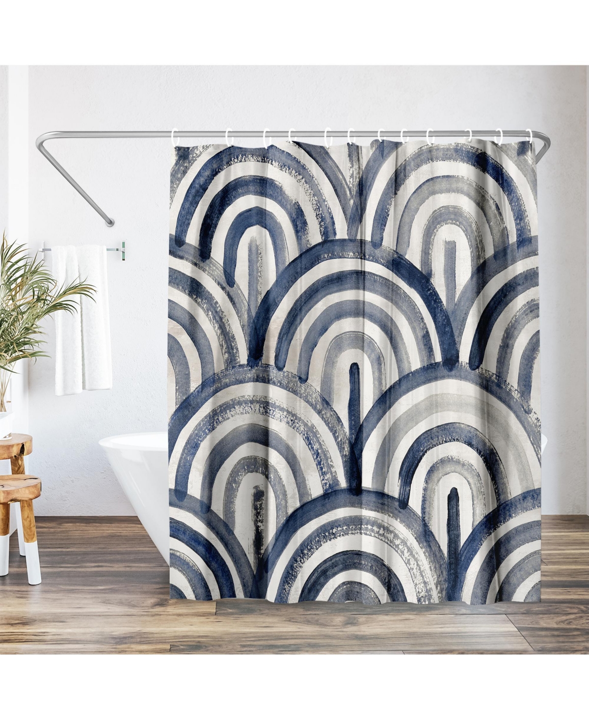 Click here for 71x74 Blue Abstract Shower Curtain - 100 Polyester... prices