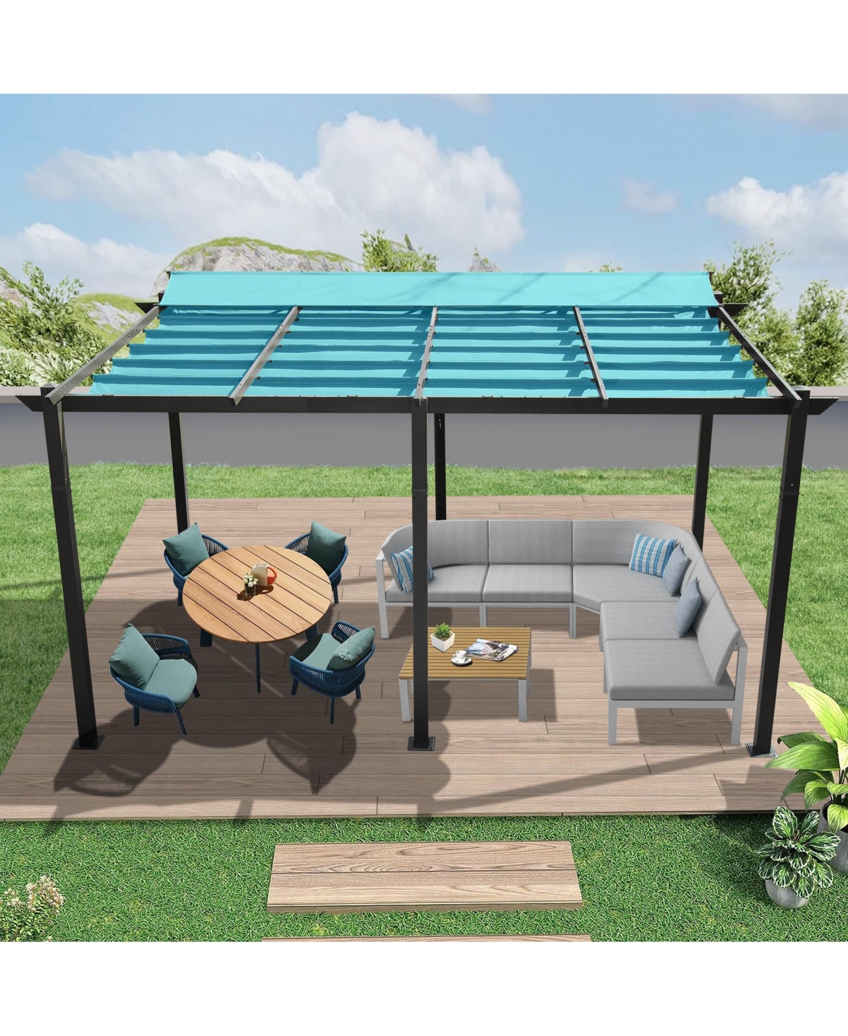Click here for Mondawe 11 X 16 Ft Outdoor Aluminum Garden Pergola... prices
