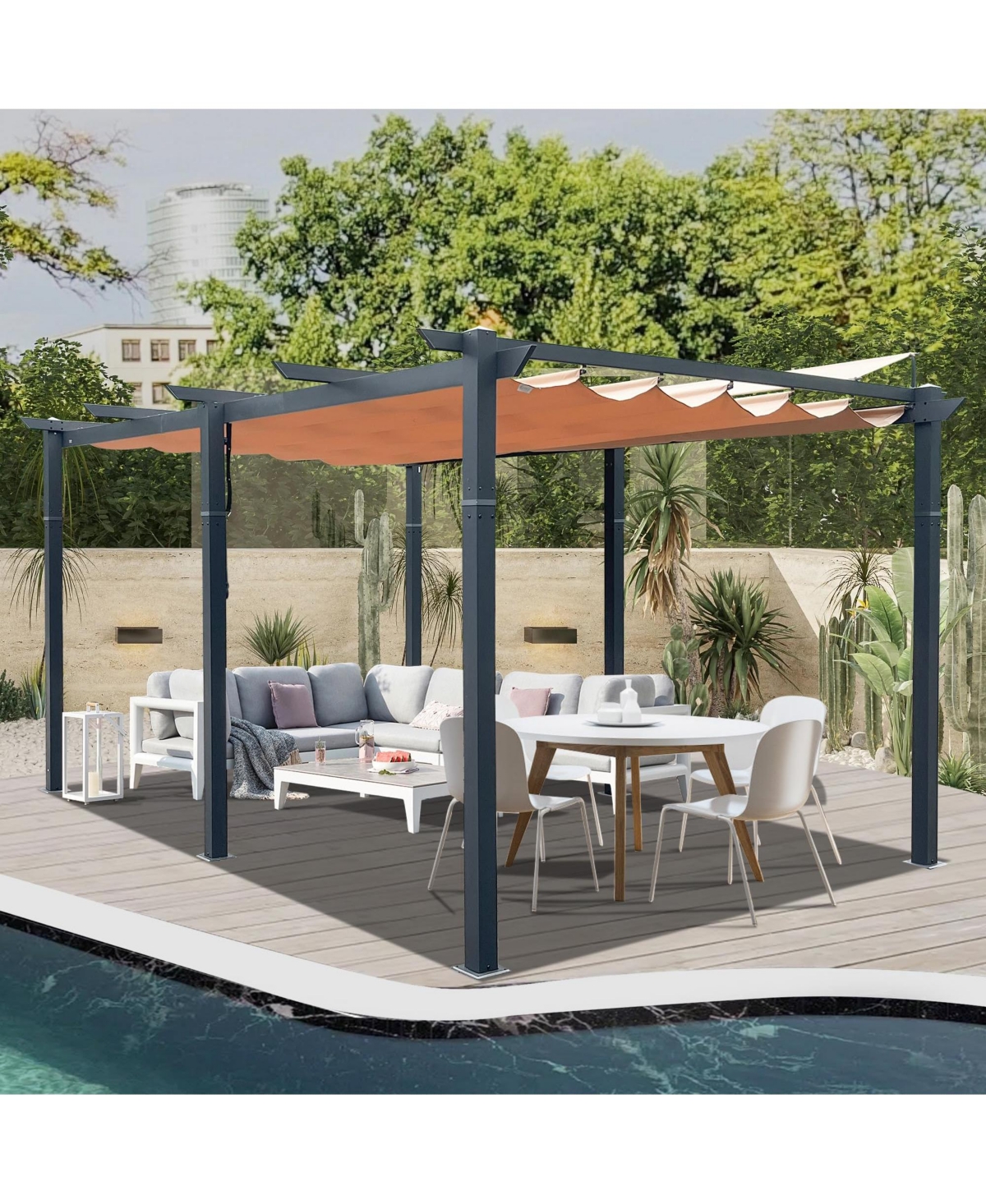 Click here for Mondawe 11 X 16 Ft Outdoor Aluminum Garden Pergola... prices