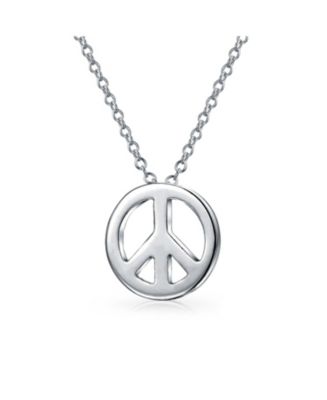 Bling Jewelry Minimalist World Peace Sign Pendant Necklace in Gold ...