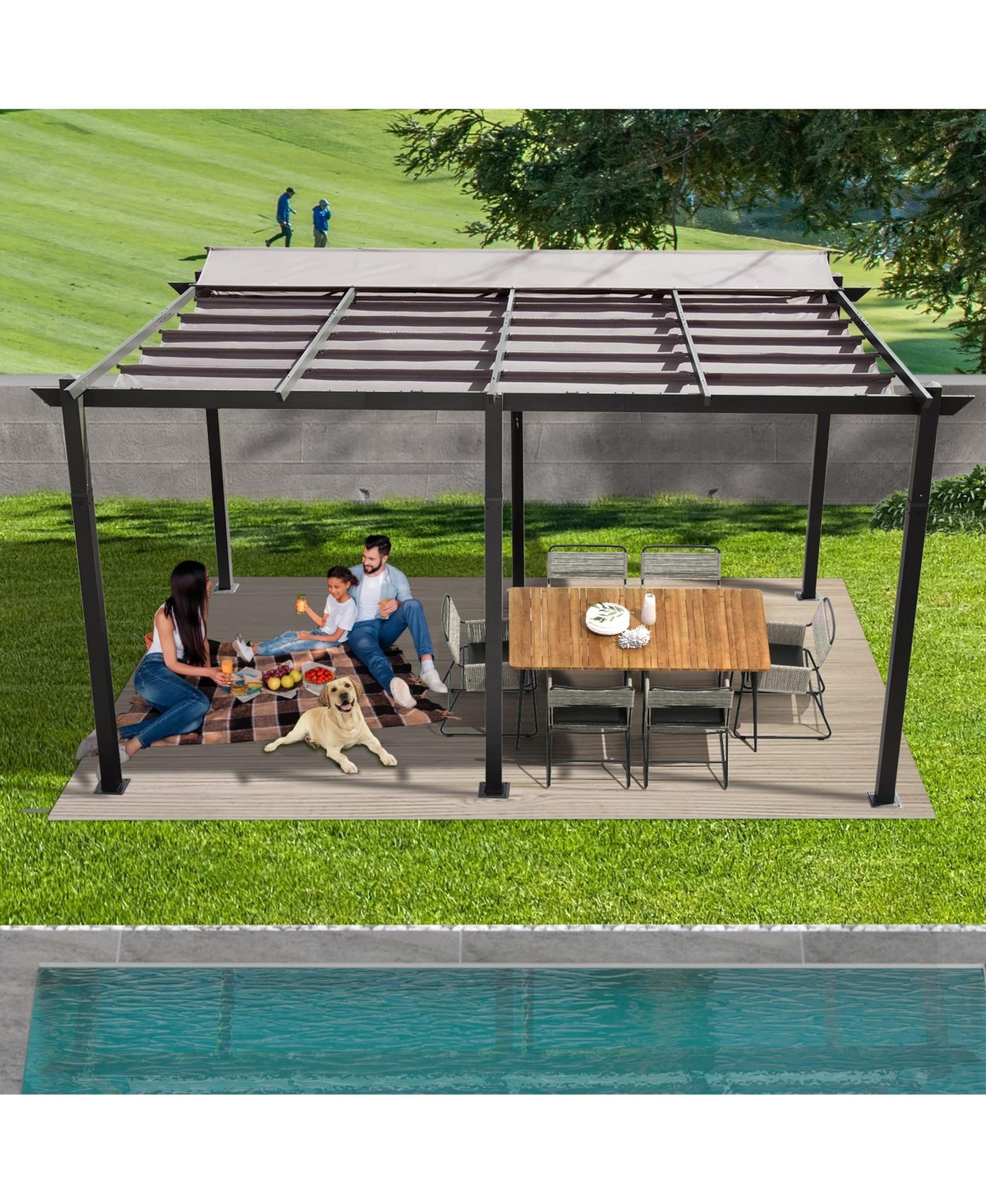 Click here for Mondawe 11 X 16 Ft Outdoor Aluminum Garden Pergola... prices