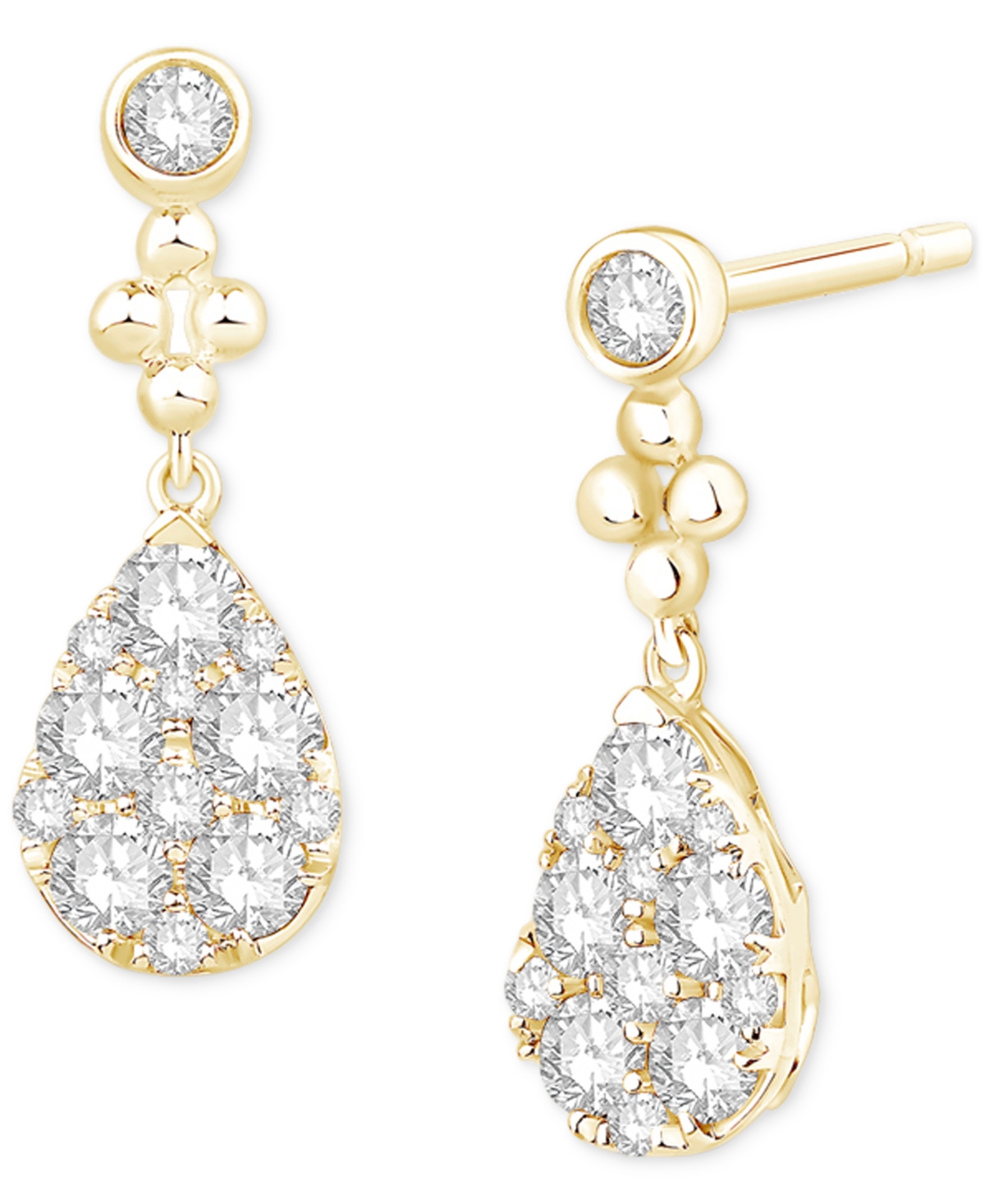 Click here for Diamond Teardrop Cluster Drop Earrings (3/4 ct. t.... prices