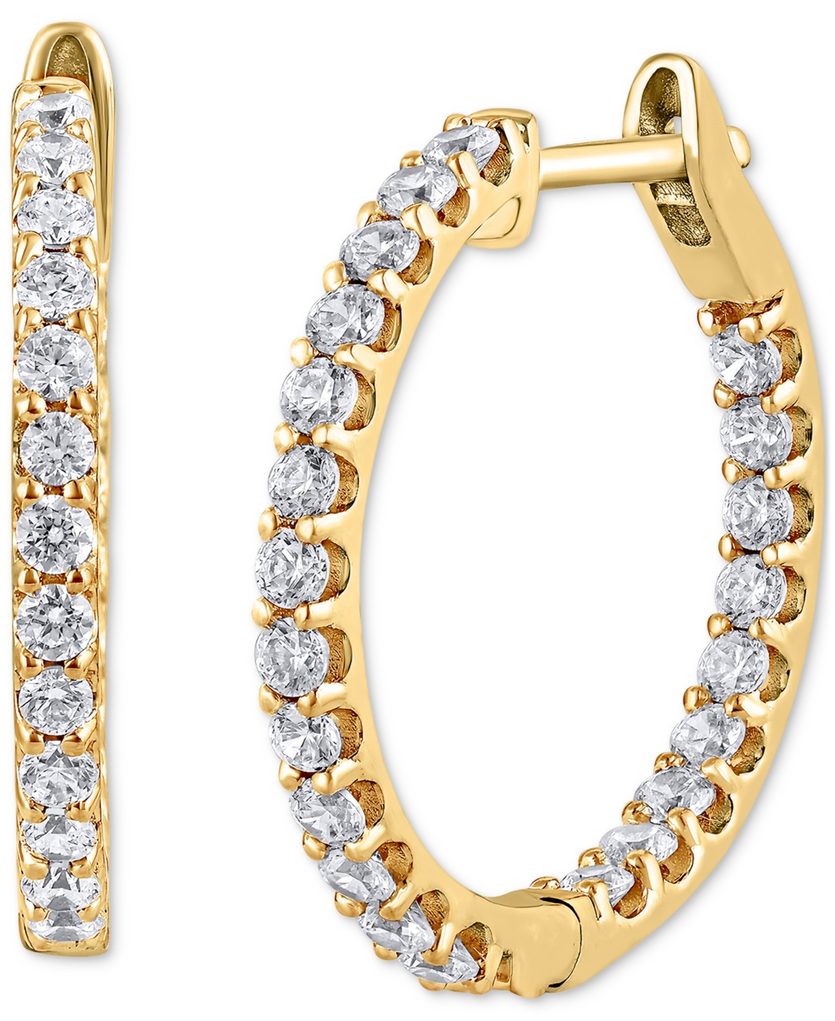 Click here for Diamond Small Hoop Earrings (1 ct. t.w.) in 14K Wh... prices