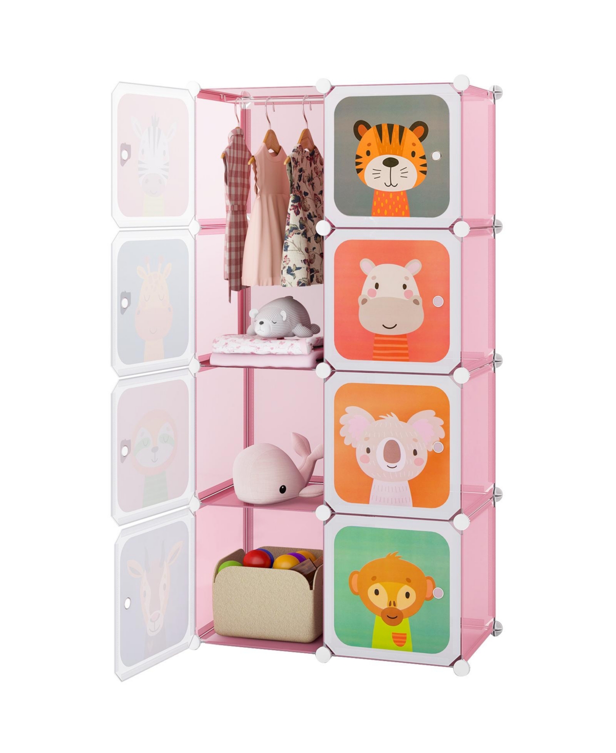 Click here for 8 Cube Kids Wardrobe Closet with Hanging Section a... prices