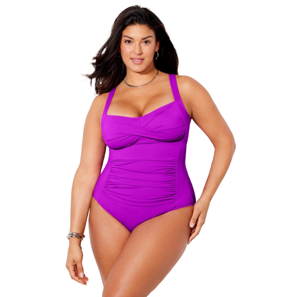 Click here for Swimsuits for All Womens Ruched Twist Front One Pi... prices