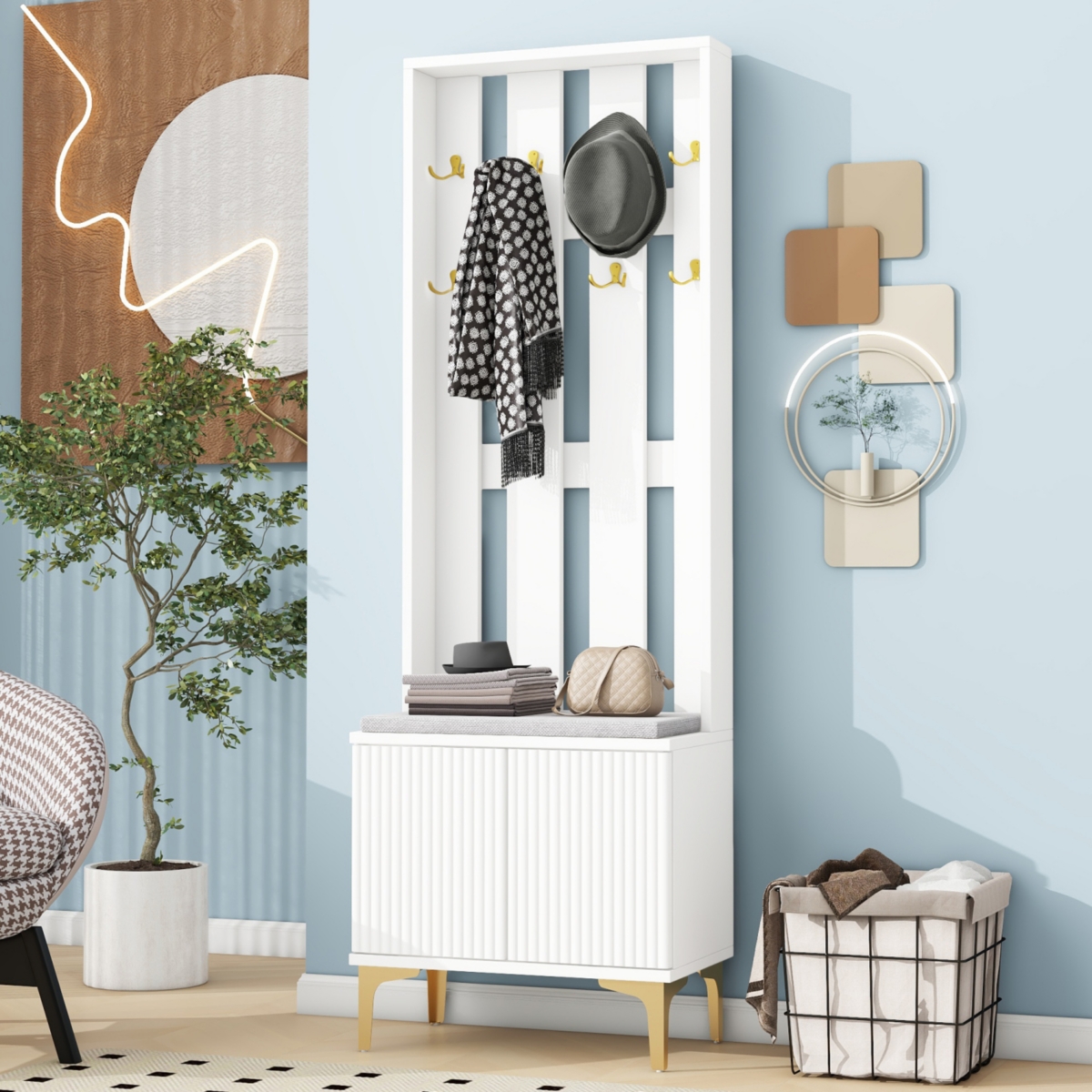 Click here for Streamdale Modern 4-in-1 Hall Tree with Cushion an... prices