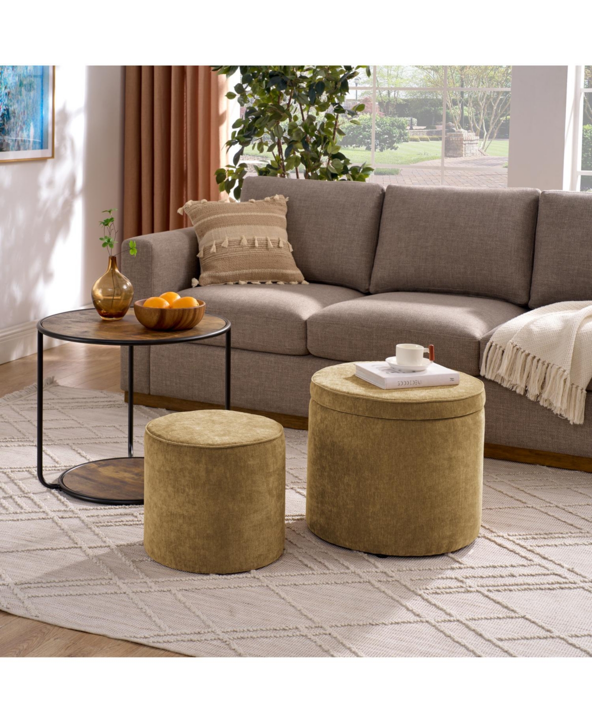 Click here for Streamdale Ottoman with Table & Drum Stool  Multi-... prices