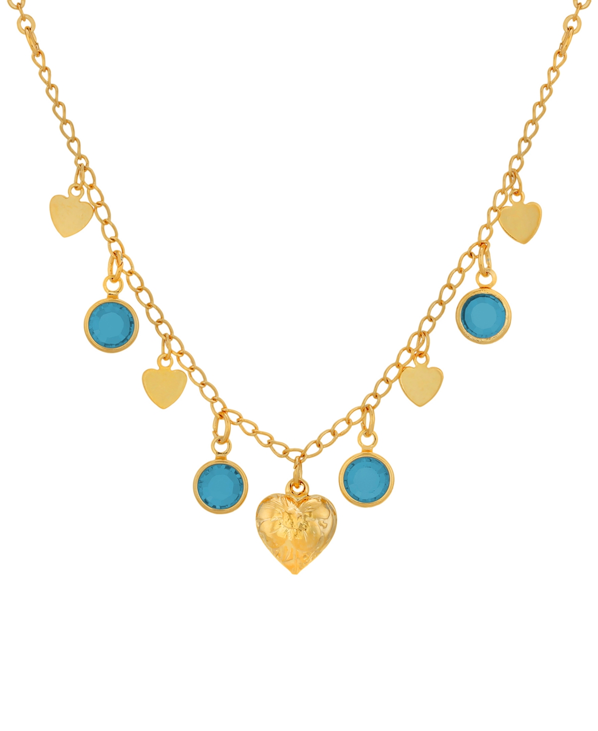 Click here for 2028 Crystal Stone Heart Drop Necklace - Blue prices
