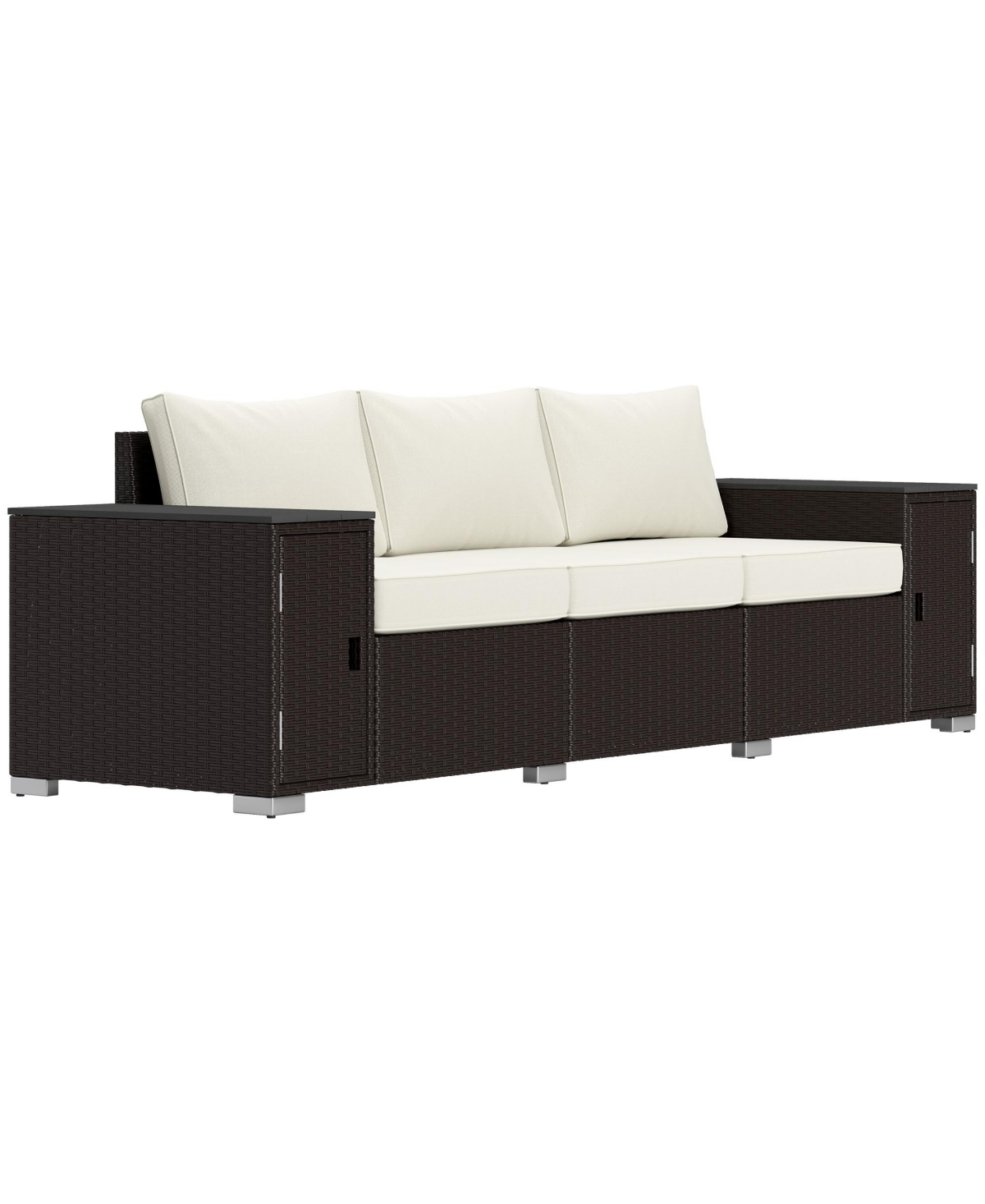 Click here for Outsunny Wicker Outdoor Couch  Patio Sofa with Sto... prices
