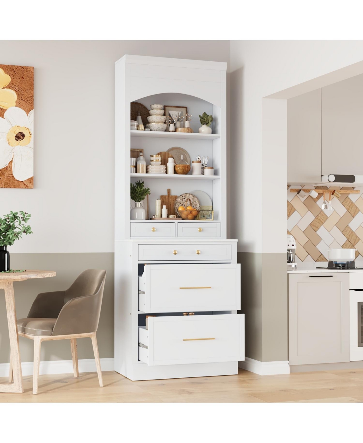 Click here for Streamdale 83.7" Tall Kitchen Pantry with Fau... prices