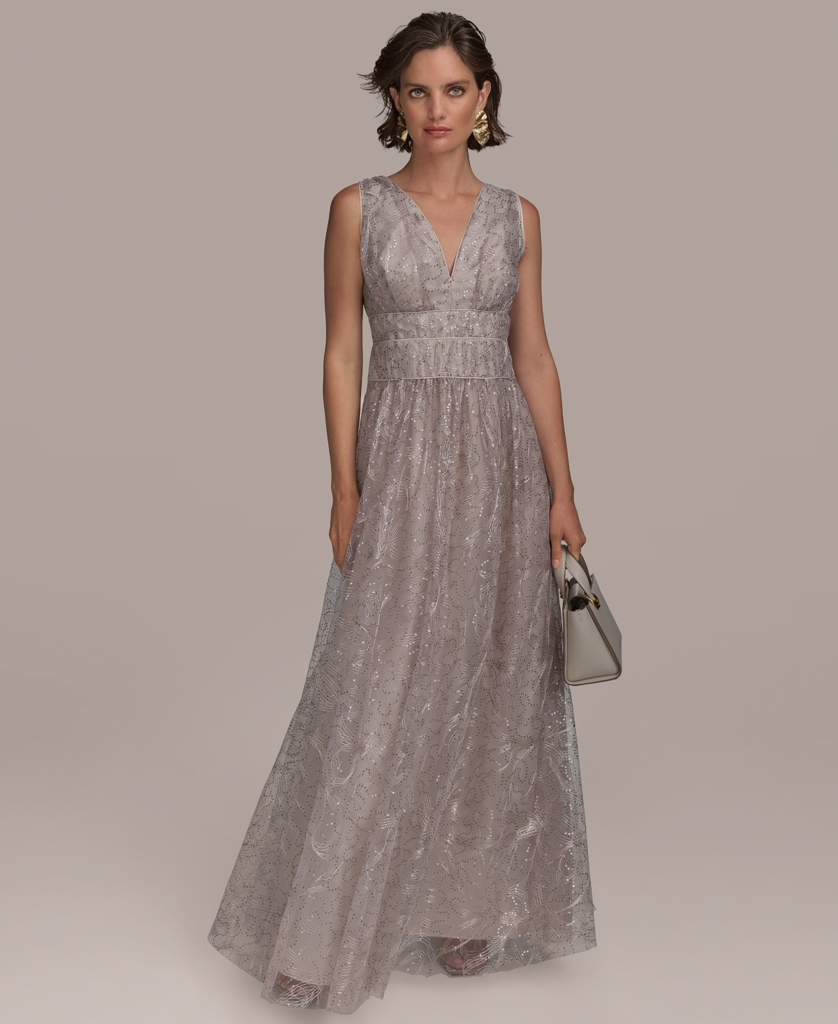 Click here for Donna Karan New York Womens Sequin Embroidered Mes... prices