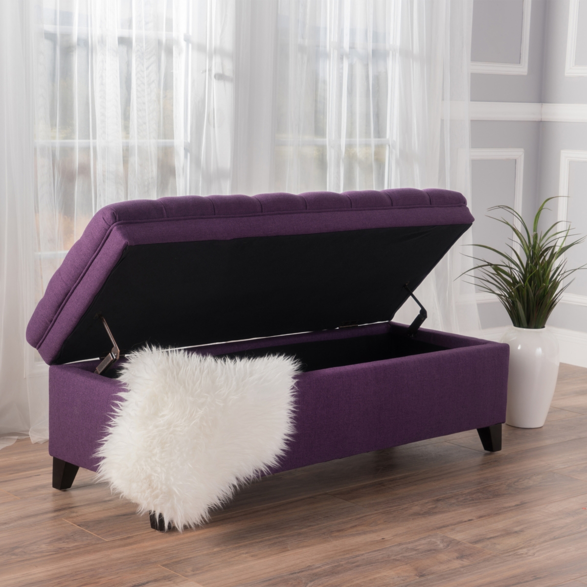 Click here for Streamdale Juliana Fabric Storage Ottoman with Bir... prices