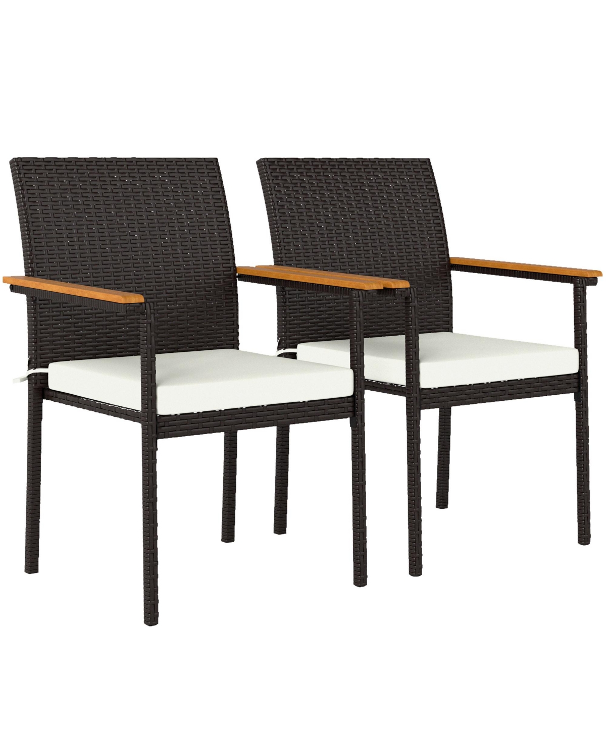 Click here for Outsunny 2 Pcs Wicker Dining Chair  Outdoor Dining... prices