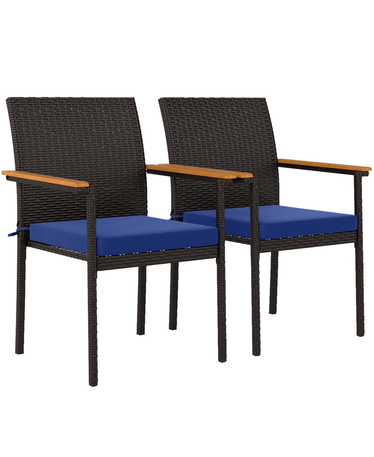 Click here for Outsunny 2 Pcs Wicker Dining Chair  Outdoor Dining... prices