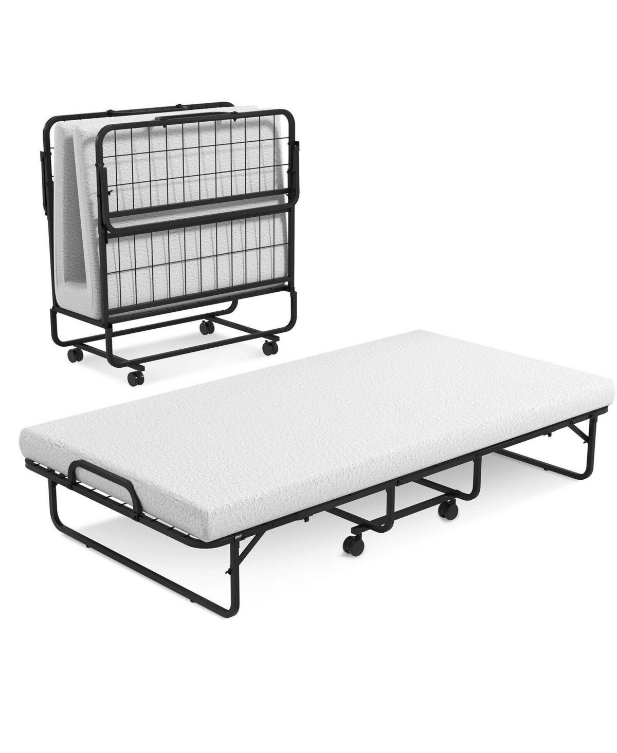 Click here for Twin Size Metal Folding Bed with Memory Foam Mattr... prices