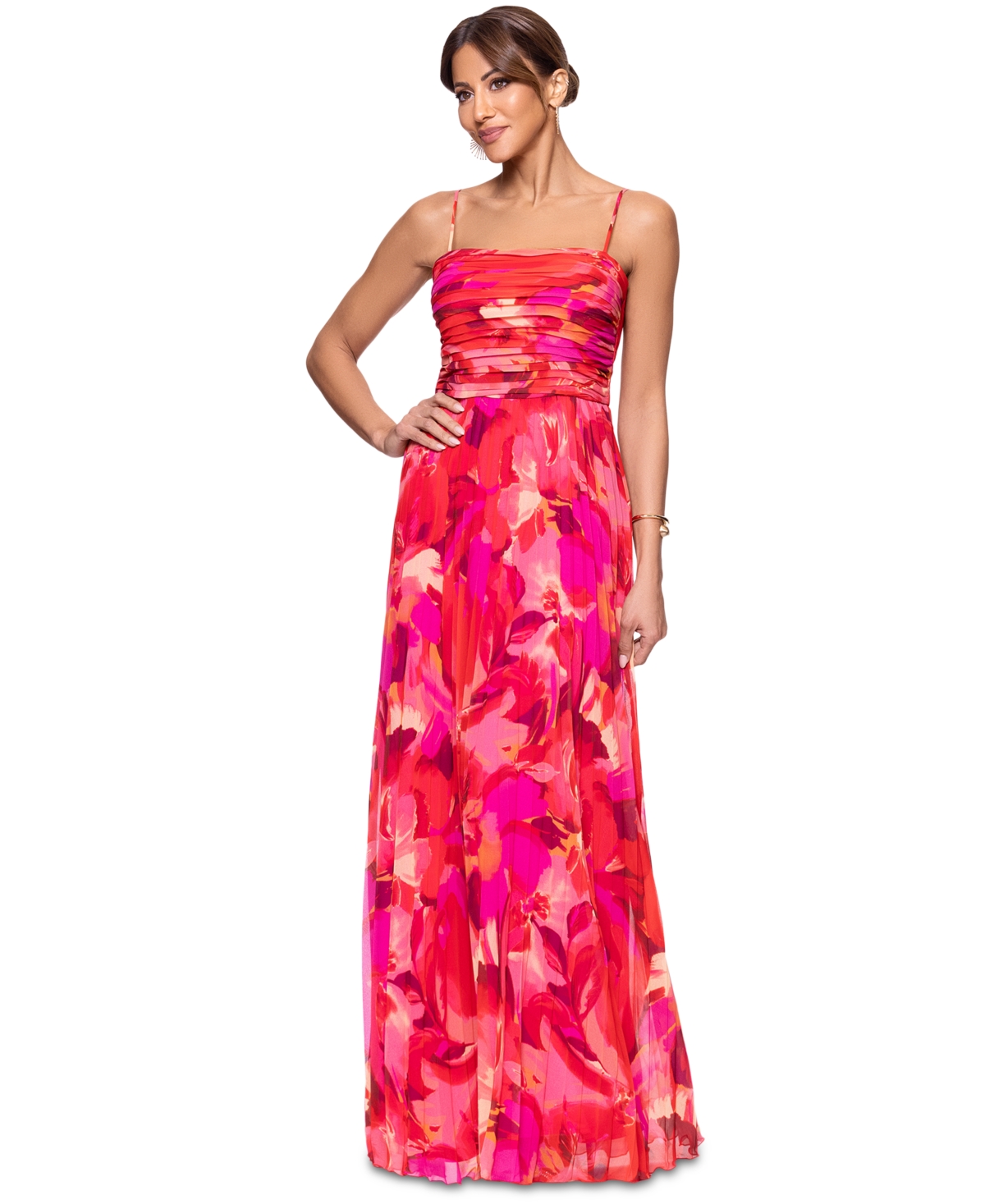 Click here for Xscape Petite Chiffon Sleeveless Pleat-Front Gown... prices