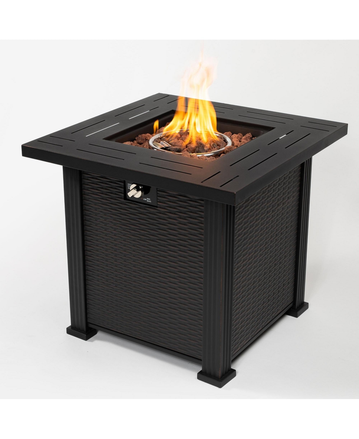 Click here for 28inch Square Fire Pit Table - Brown prices