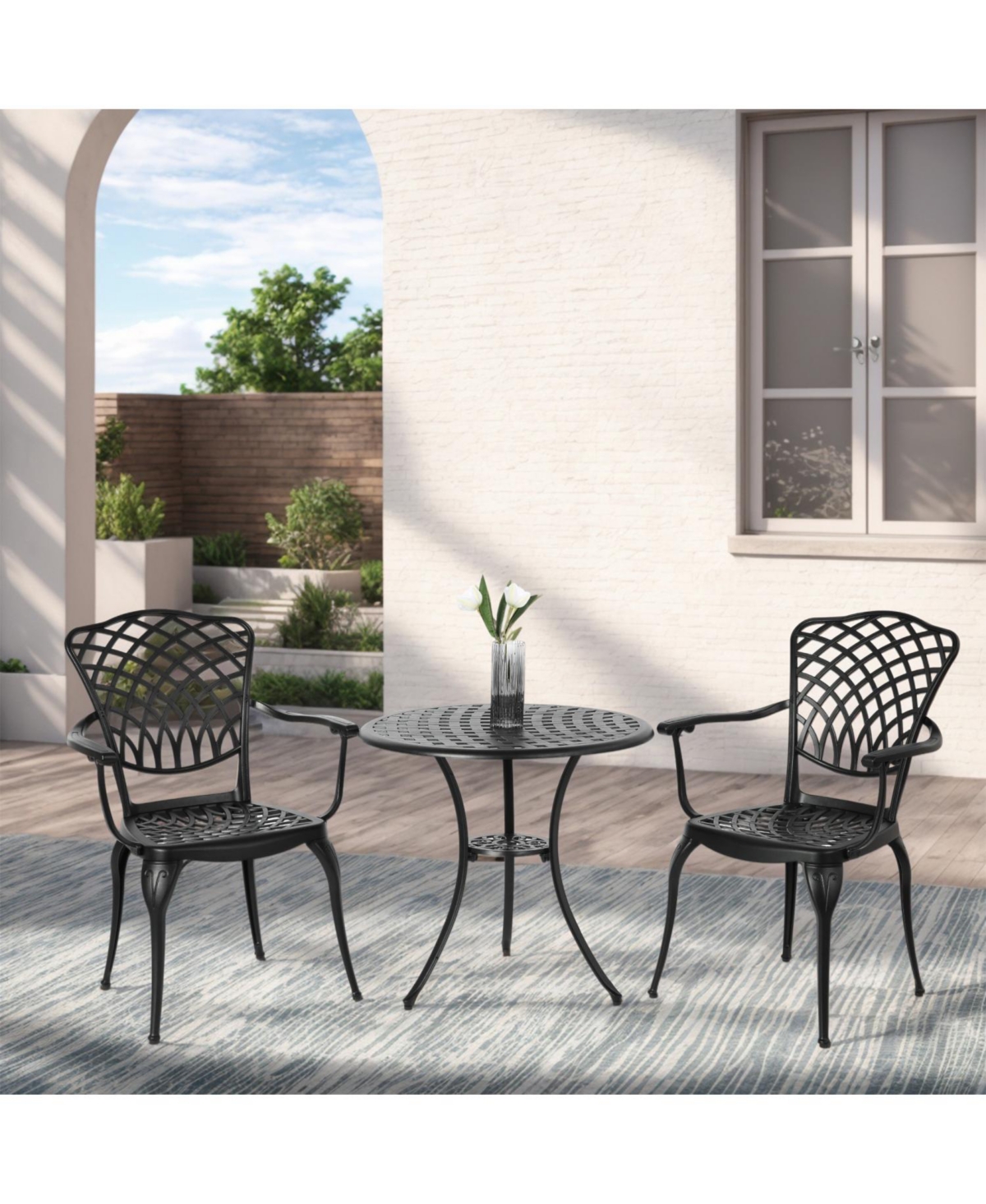 Click here for Streamdale 3-Piece Cast Aluminum Bistro Set with U... prices