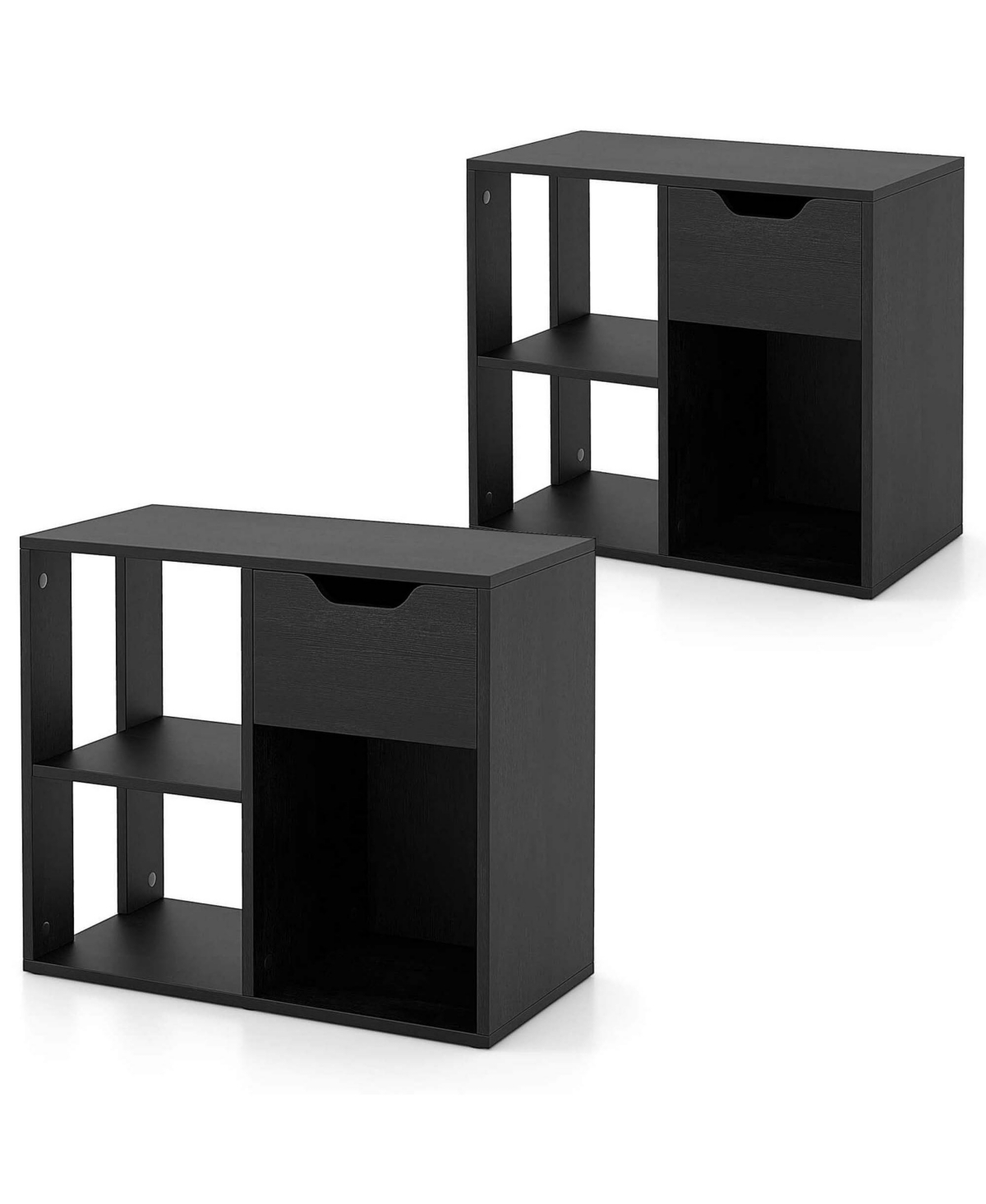 Click here for 2 Pcs 3-Cube Bookcase Organizer with 2-tier Wooden... prices