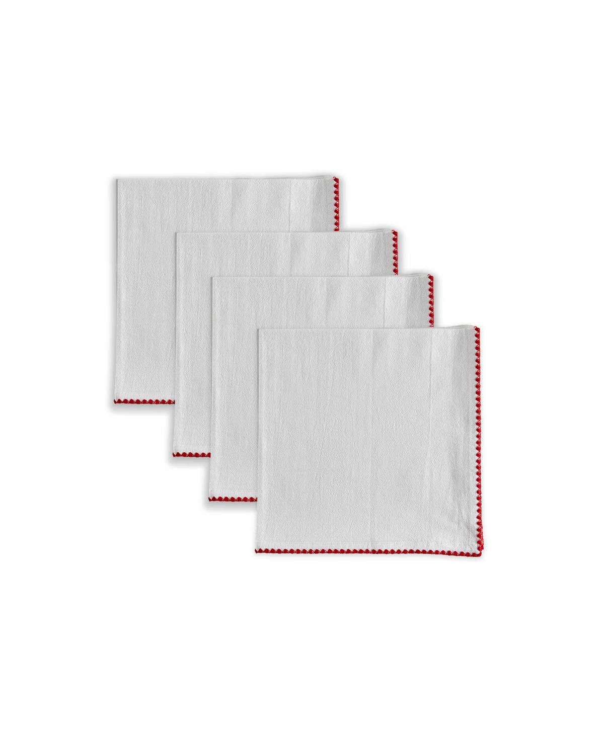Click here for Tableau Embroidered Edge Napkins  Set of 4 - Red prices