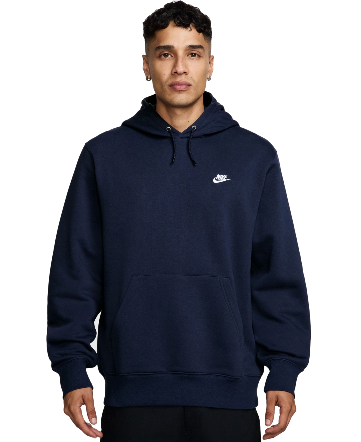 Click here for Nike Club Mens Pullover Fleece Logo Hoodie - Obsid... prices