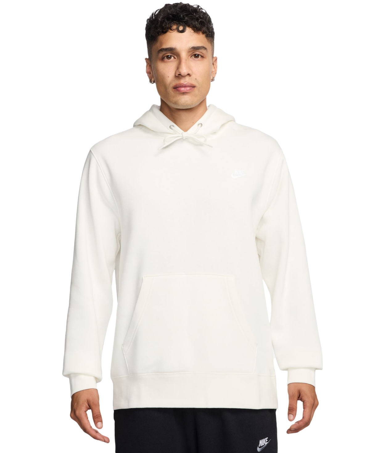 Click here for Nike Club Mens Pullover Fleece Logo Hoodie - Sail/... prices