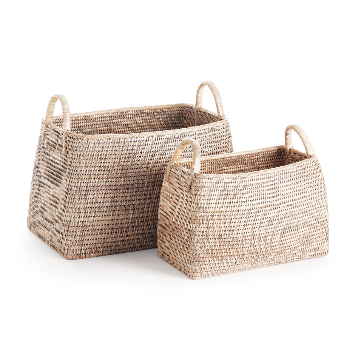 Click here for Burma Rattan Narrow Magazine Baskets Set of 2 - Be... prices