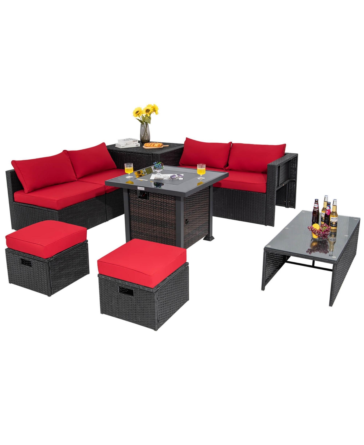Click here for Gymax 9PCS Furniture Set w/ 32 Fire Pit Table 50 0... prices