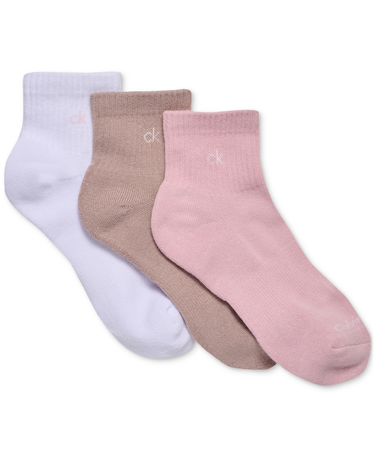 Click here for Calvin Klein Womens 3-Pk. Cushion Quarter Socks -... prices