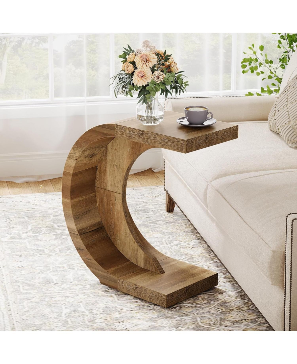 Click here for Tribesigns C-Shaped End Table  Wood Side Table for... prices