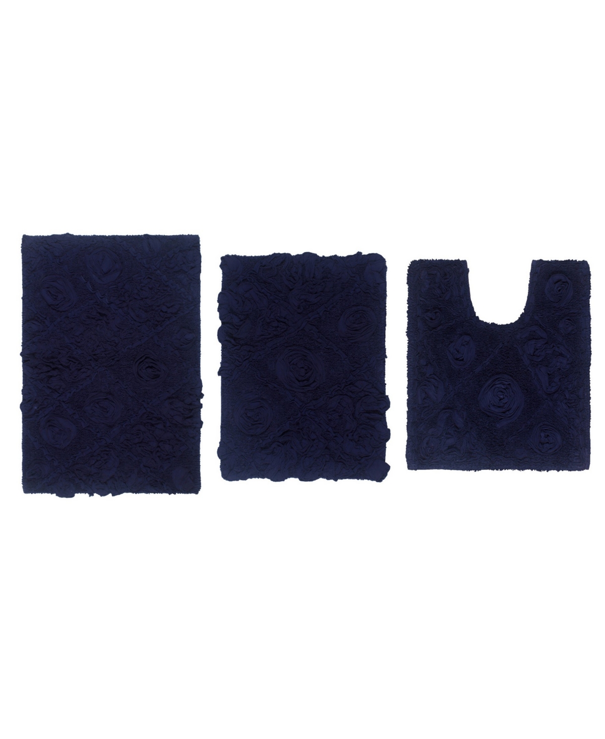 Click here for Home Weavers Modesto 3-Pc. Bath Rug Set - Navy Blu... prices