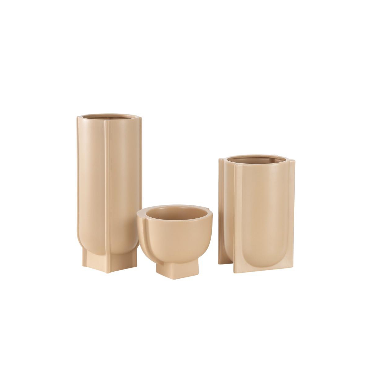 Click here for Monaco Ceramic Matte Vase Set3 - Taupe prices