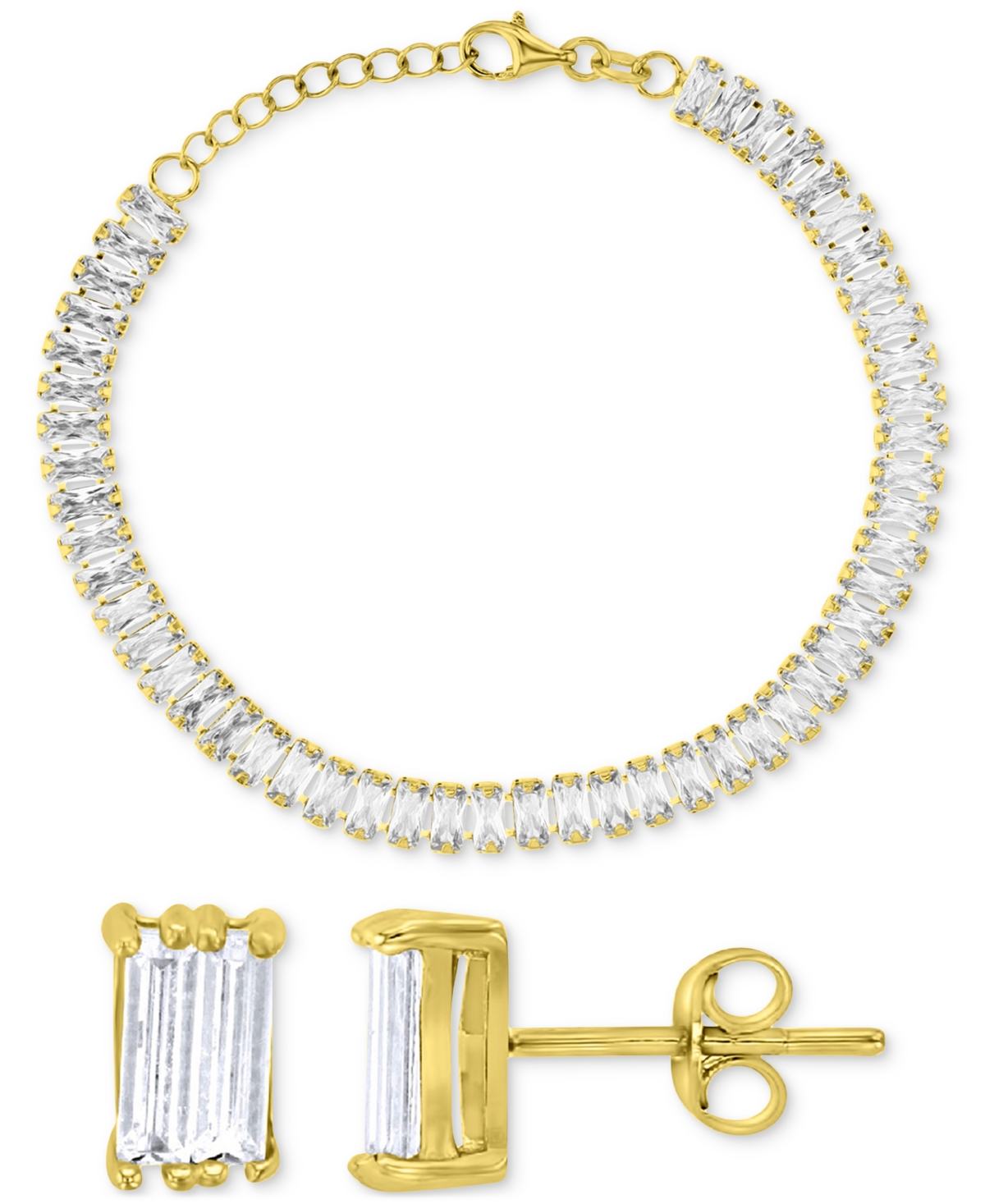 Click here for 2-Pc. Set Cubic Zirconia Baguette Tennis Bracelet... prices