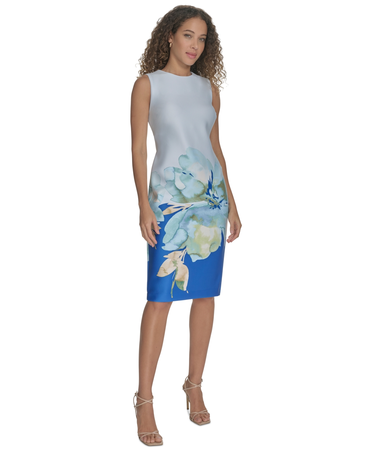 Click here for Calvin Klein Womens Floral-Border Sleeveless Sheat... prices