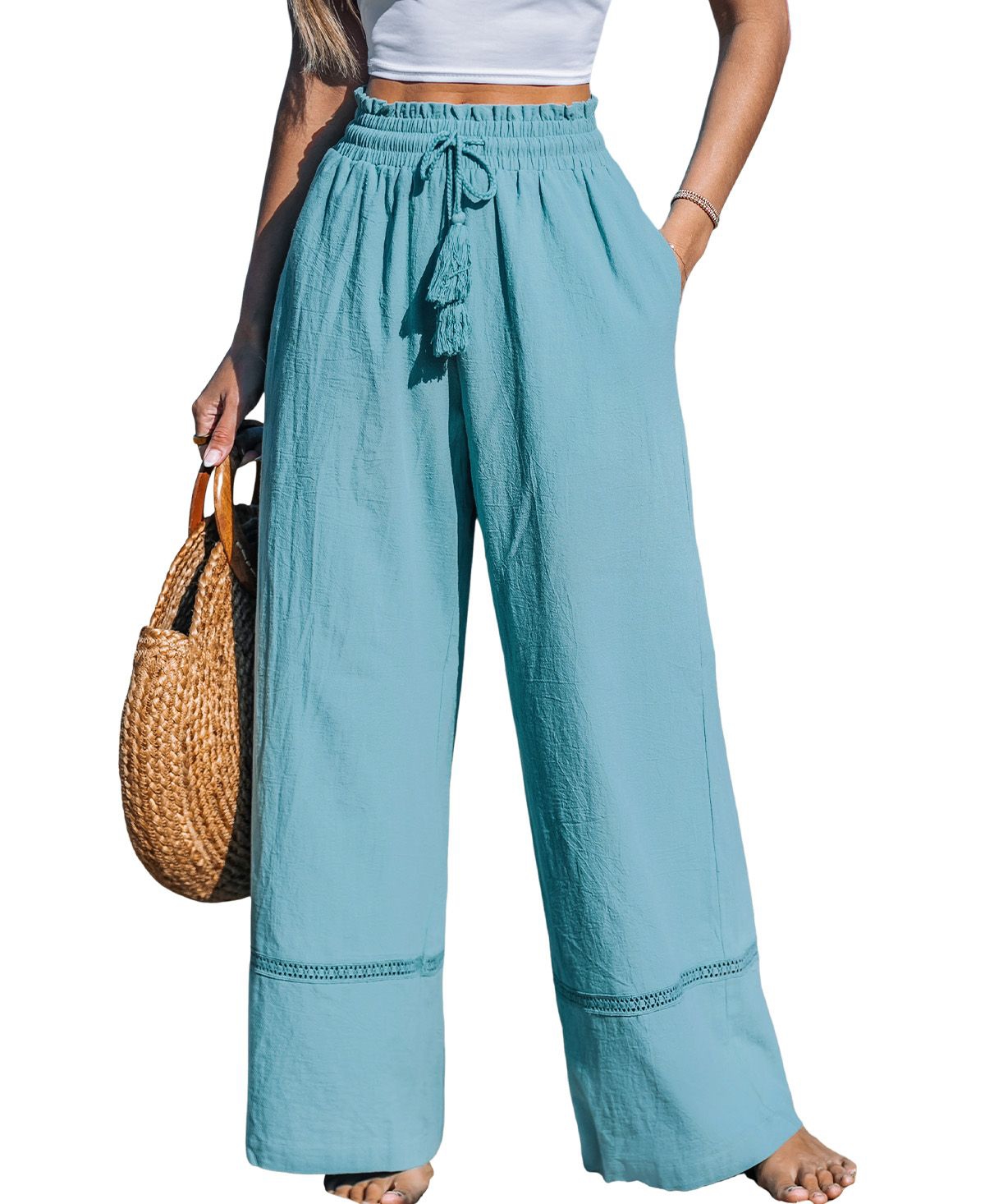 Click here for Cupshe Womens Tranquil Bay Pants - Light/pastel bl... prices