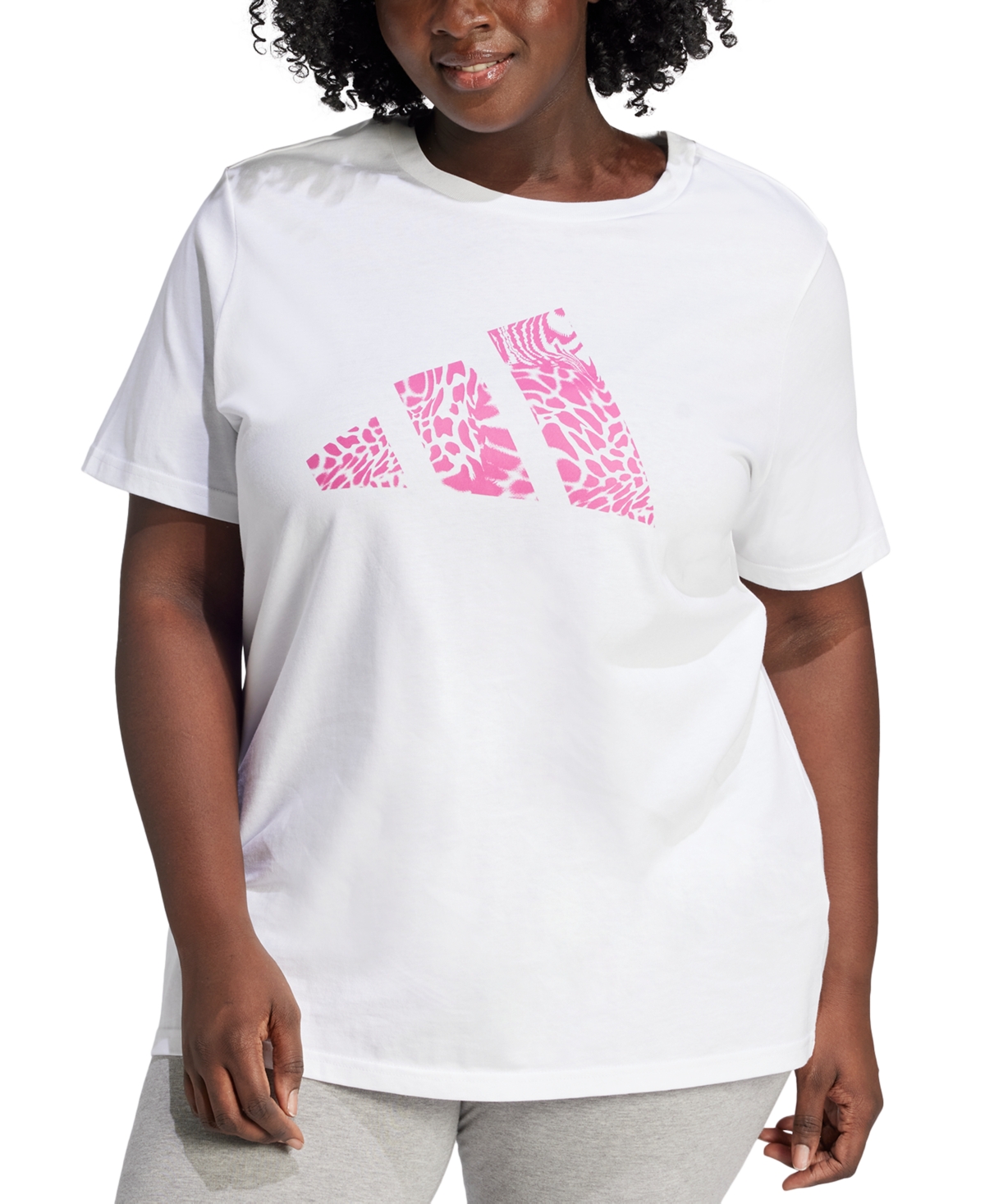 Click here for adidas Plus Size Cotton Camo-Print Logo Crewneck T... prices
