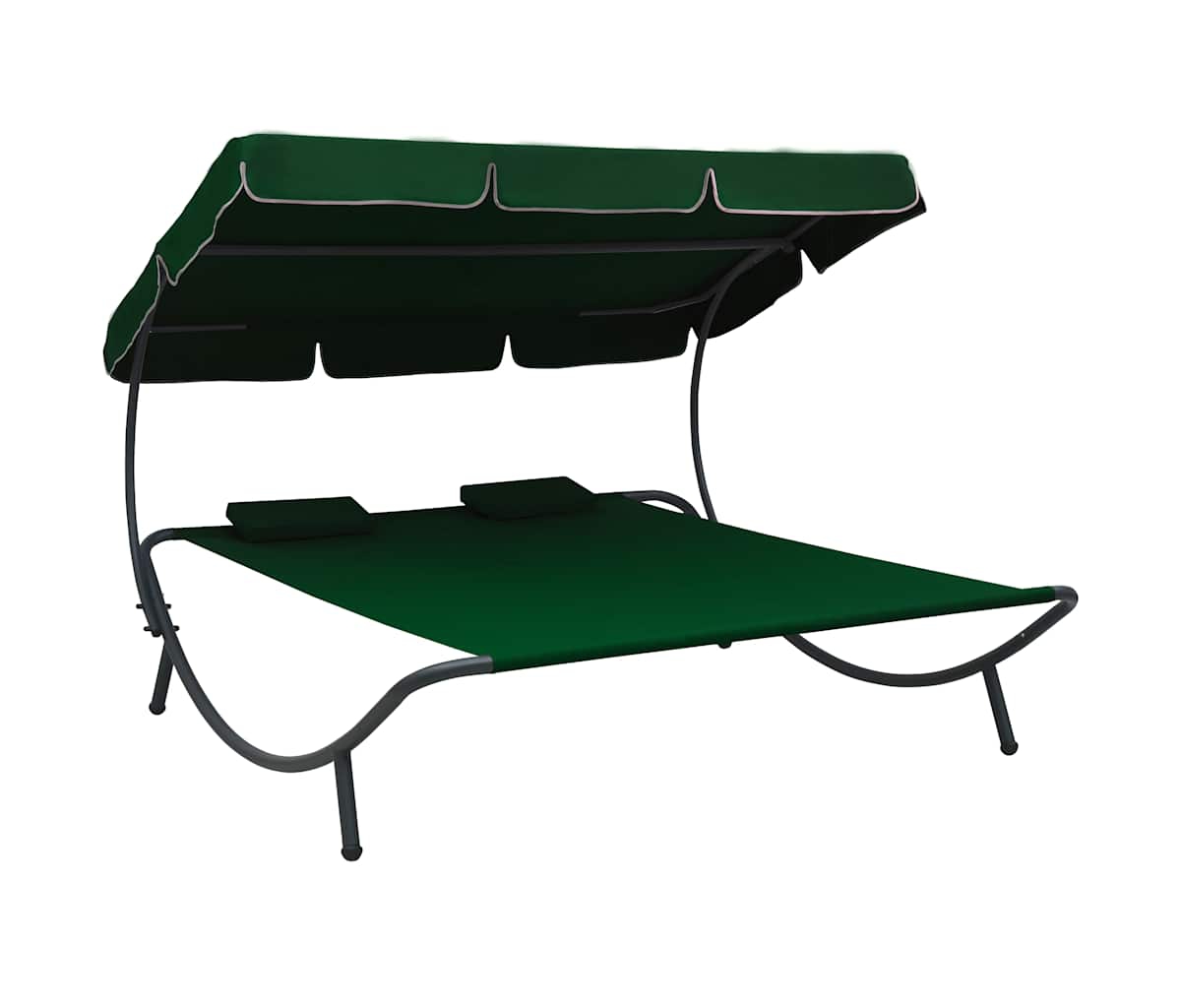 Click here for Patio Lounge Bed with Canopy and Pillows - Green prices
