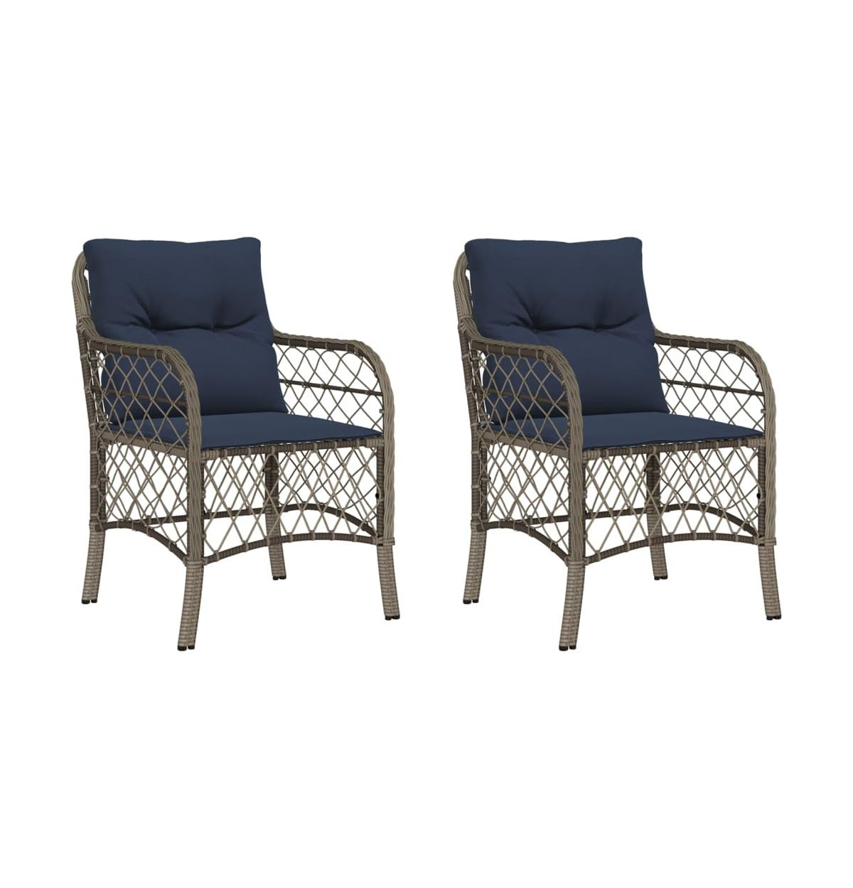 Click here for Patio Chairs with Cushions 2 pcs Gray Poly Rattan... prices