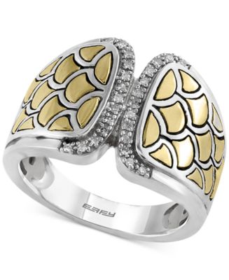 EFFY Balissima Diamond Accent Statement Ring in Sterling Silver and 18k ...