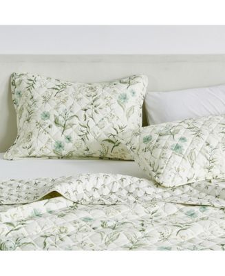 Linery & Co. Floral Printed Reversible Stitched Quilt Set with Shams ...