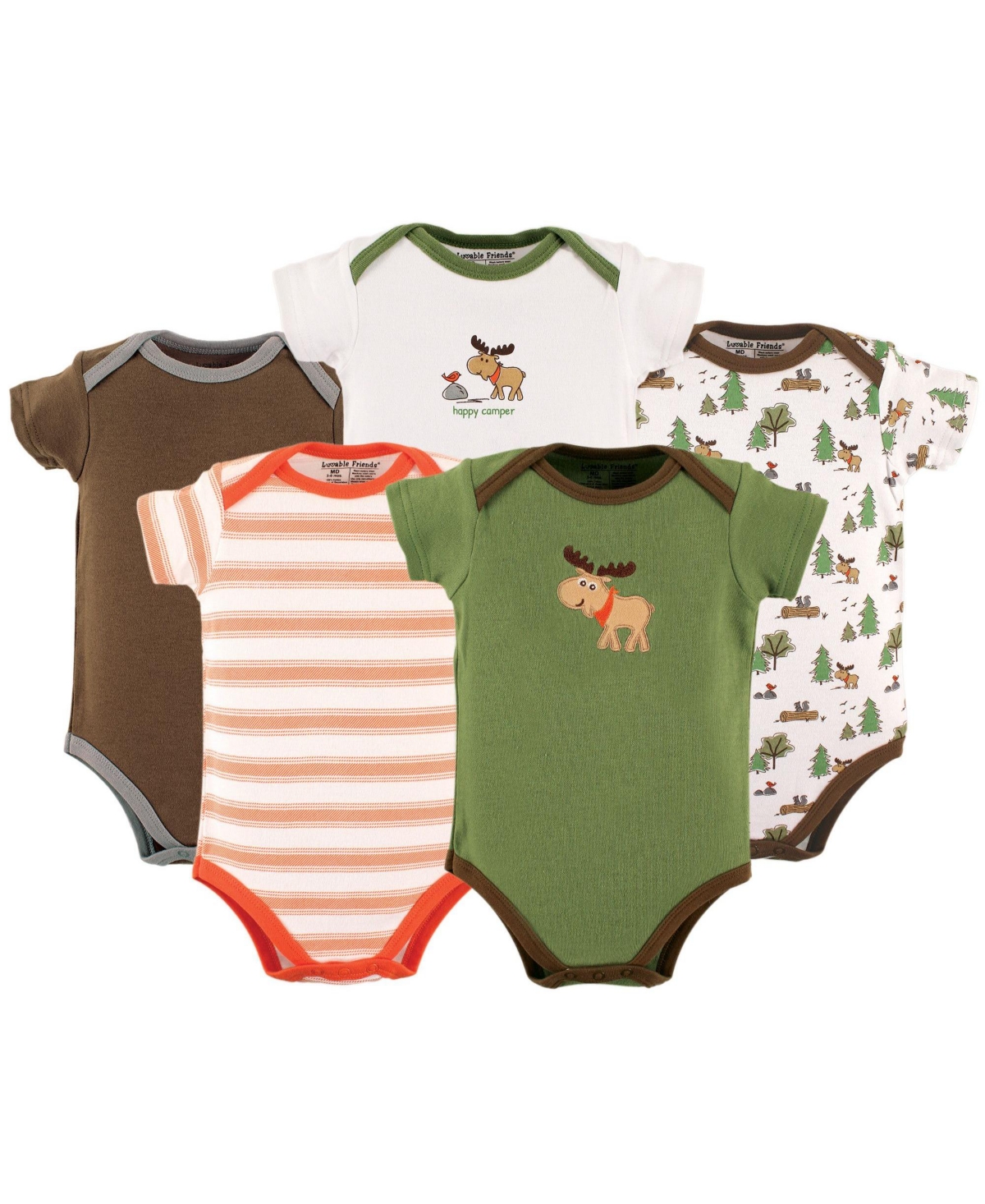 Click here for Luvable Friends Baby Girls 5Pk Bodysuits - Moose prices
