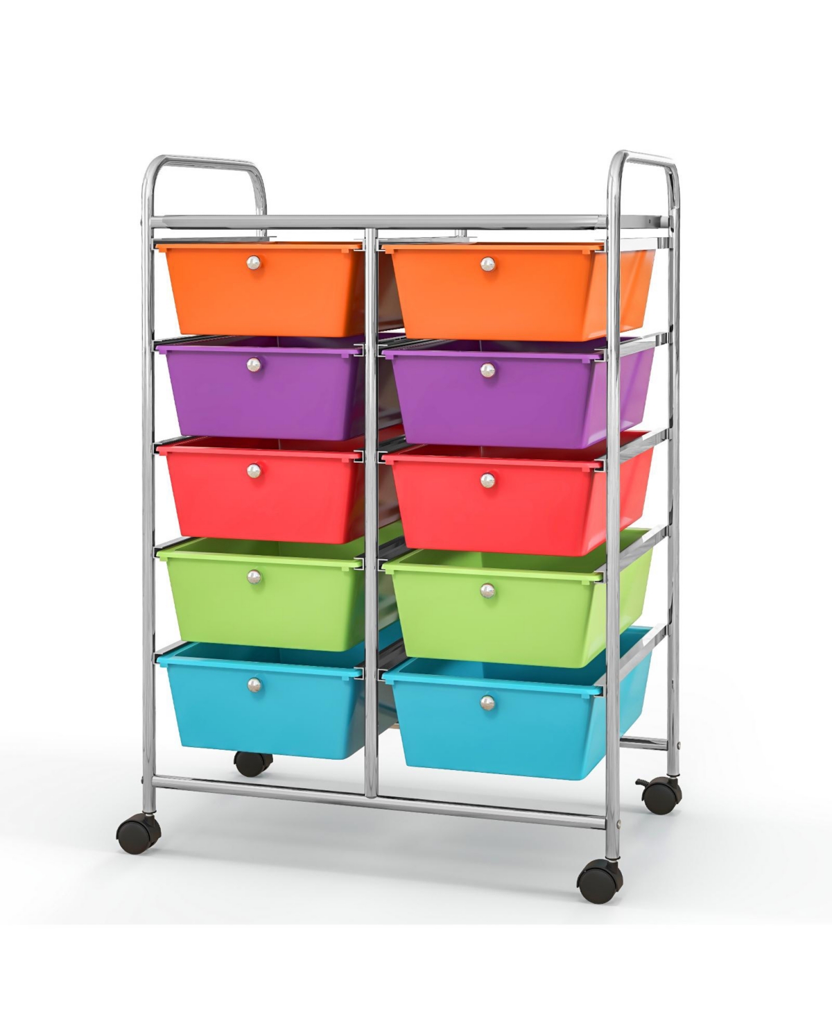 Click here for 10-Drawer Rolling Storage Cart-Deep - Orange prices