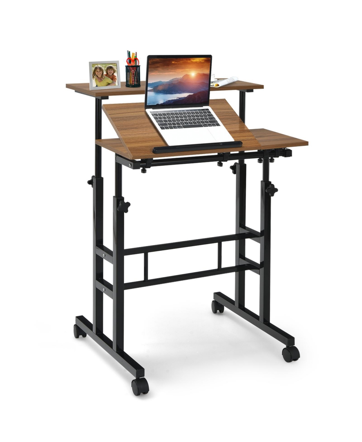 Click here for Mobile Standing up Desk Adjustable Computer Desk T... prices