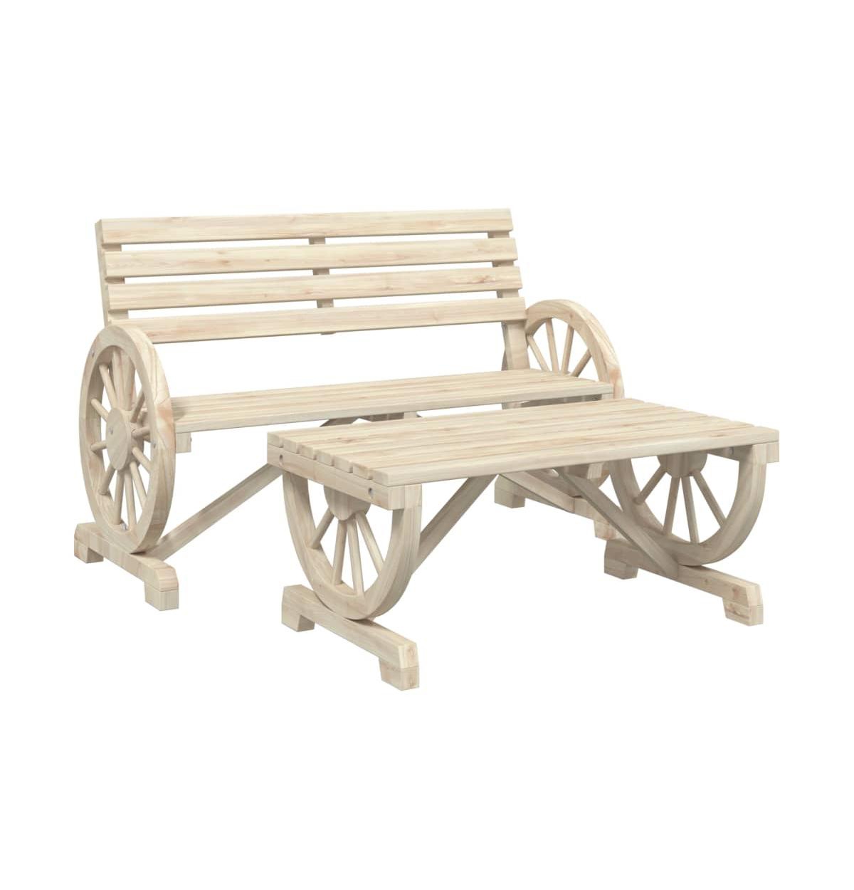 Click here for 2 Piece Patio Lounge Set Solid Wood Fir - Brown prices