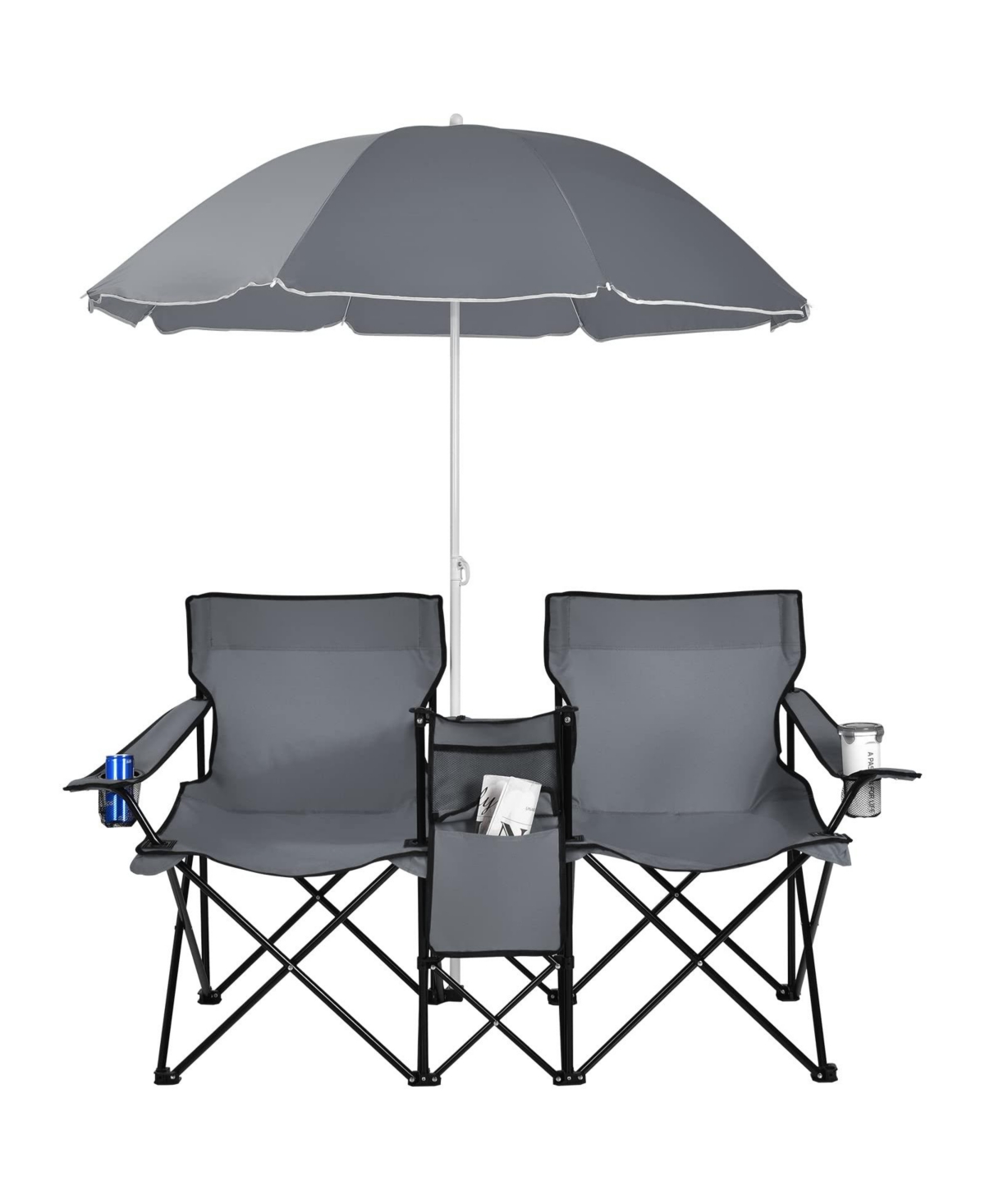 Click here for Portable Folding Picnic Double Chair With Umbrella... prices