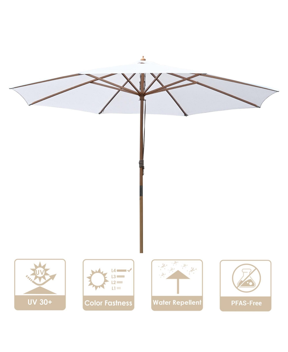 Click here for Yescom 13FT Large Outdoor Patio Umbrella UV30+ Woo... prices