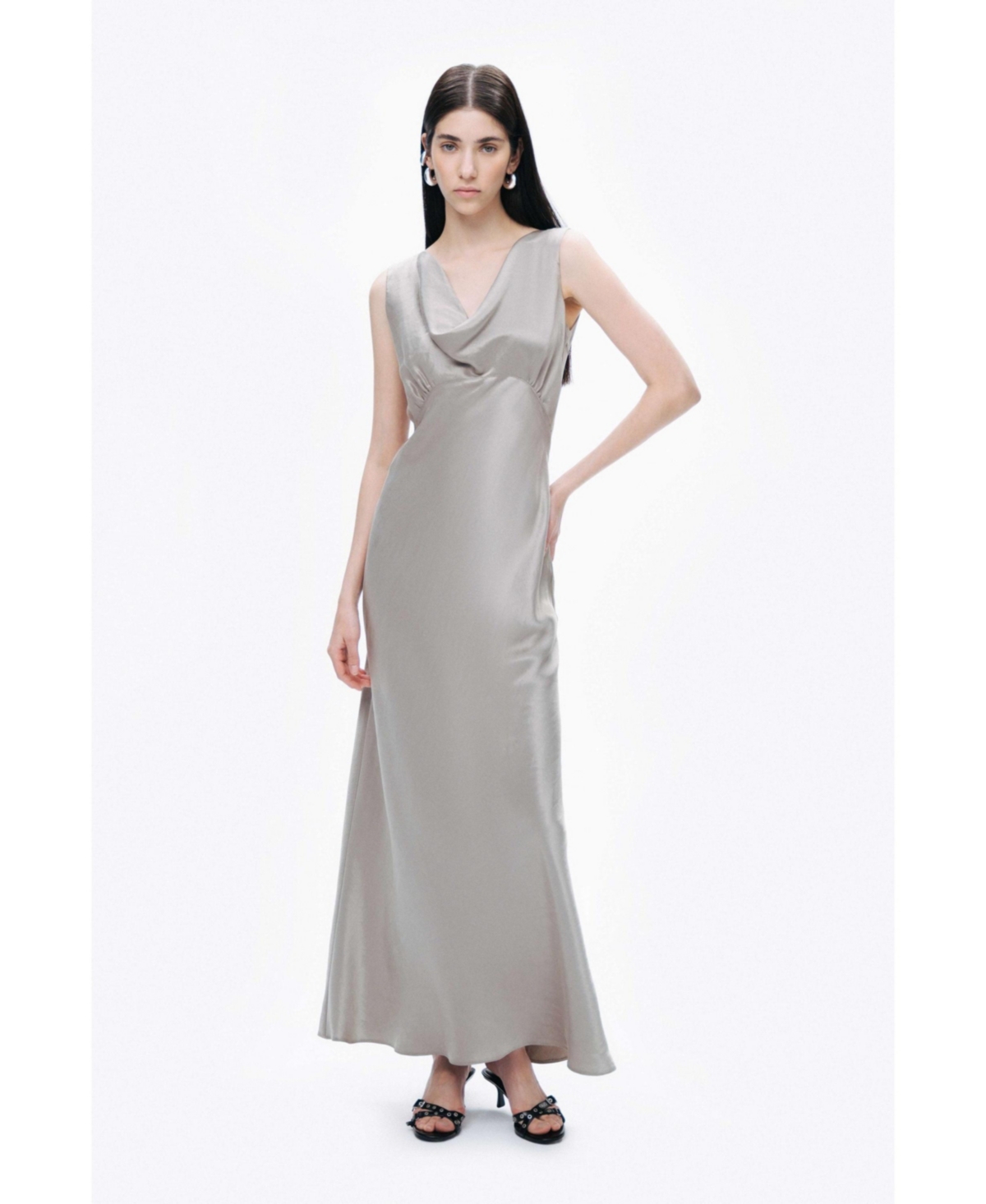 Click here for Nocturne Womens Cowl Neck Maxi Dress - Dark beige prices