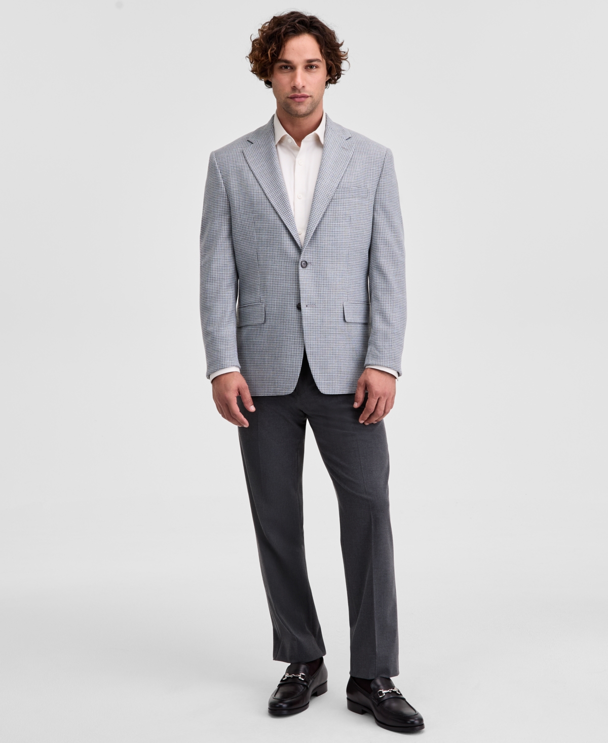 Click here for Michael Kors Mens Classic-Fit Sport Coat - Grey/wh... prices